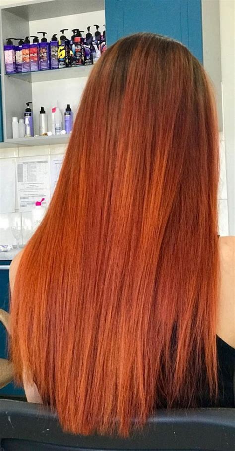 35 Copper Hair Colour Ideas And Hairstyles Smooth Copper Long Hair