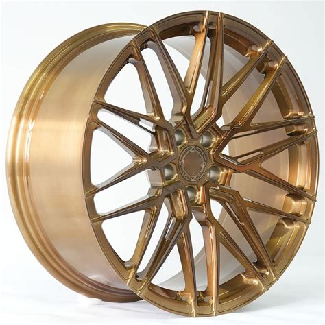 Coffee Gold Wheels With Brushed Face Rims For Cars Aftermarket