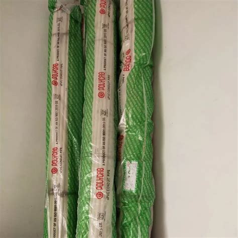 White Pvc Electrical Conduit Pipe Polycab Mms Type Medium Mms Size