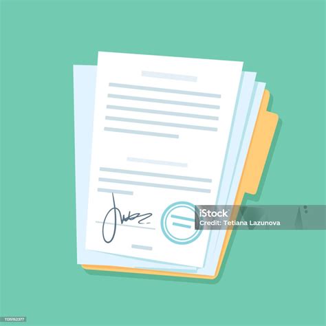 Vetores De Documentos De Papel Assinados Assinatura Manual Em Papéis De