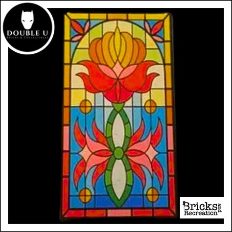 Red Rose Stained Glass Window Panel