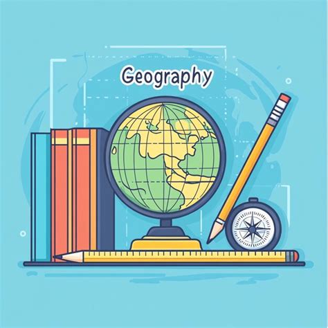 Flat Illustration Of Globe Compass And Ruler Premium Ai Generated Image
