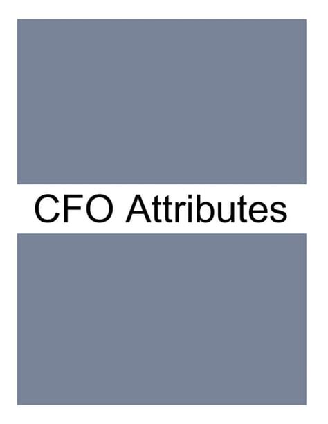 Cfo Attributes Docx Business Accounting And Finance Business