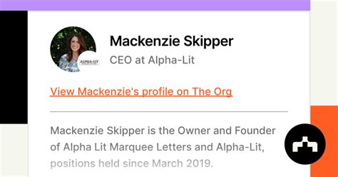 Mackenzie Skipper Ceo At Alpha Lit The Org