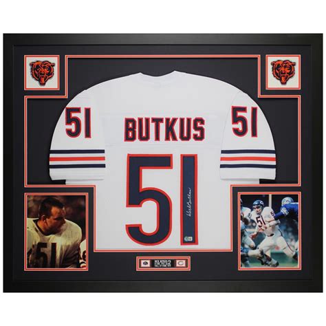 Dick Butkus Signed Custom Framed Jersey Display Beckett Pristine