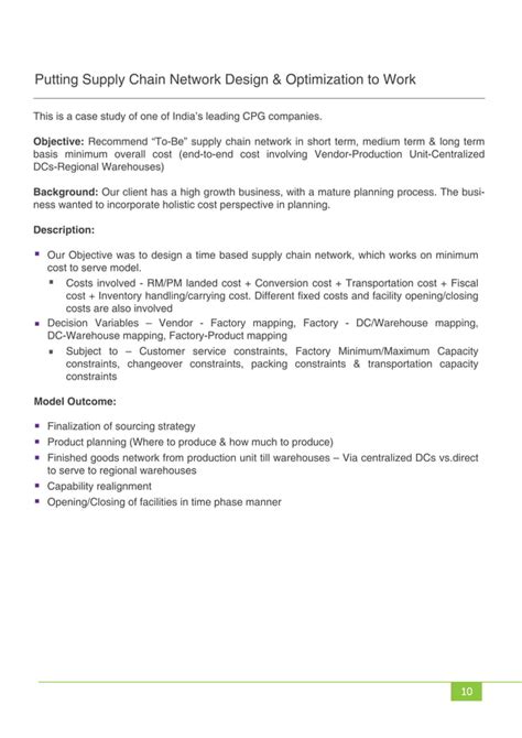 Supply Chain Network Optimization Services Pdf