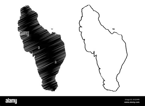Sazan Island Republic Of Albania Map Vector Illustration Scribble