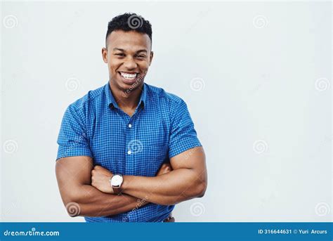 portrait employee or man with arms crossed funny or confident guy on