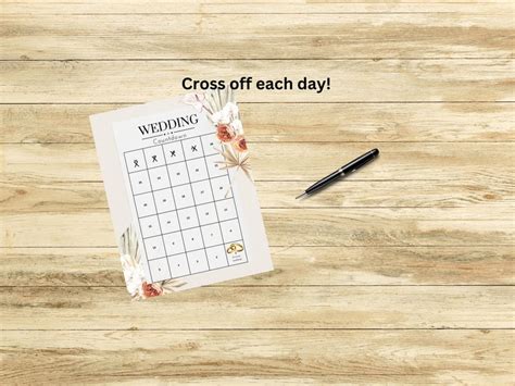Wedding Countdown Calendar Instant Download Printable Pdf Etsy