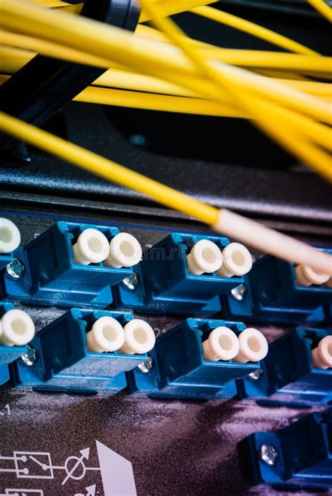 Data Switch And Optical Cables Stock Image Image Of Optic Fiber