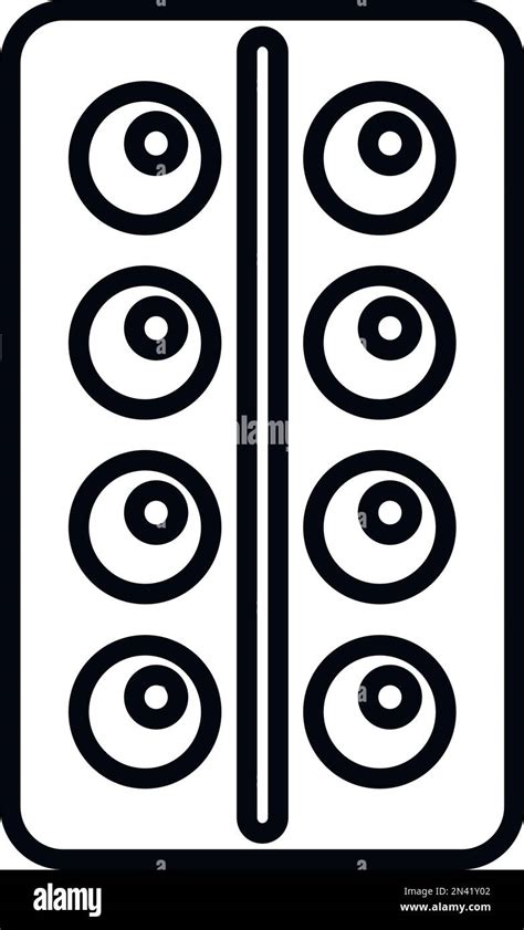 Pill Blister Icon Outline Vector Medical Immune Bacteria Drug Stock