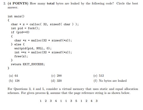 Solved POINTS How Many Total Bytes Are Leaked By The Chegg
