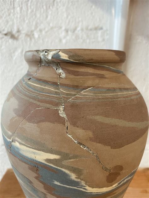 Niloak Swirl Pottery Vase Repaired In Kintsugi Style Jo And June Vintage