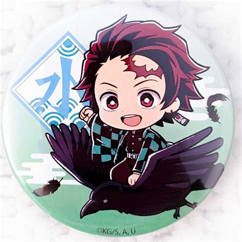 Tanjiro Kamado Demon Slayer Kimetsu No Yaiba Crow Pin Badge Button