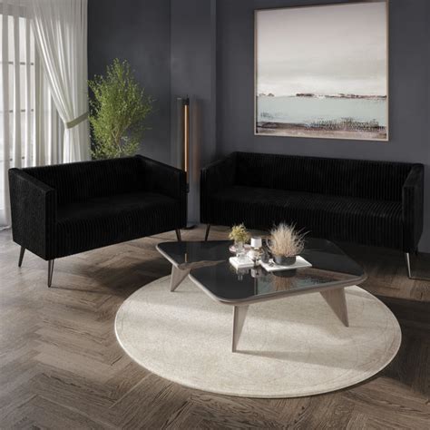 Mercer41 Schermick Corduroy 2 Piece Velvet Living Room Set Wayfair