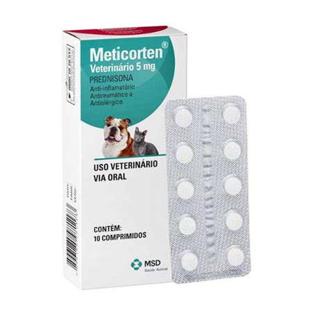 Anti Inflamatório Msd Meticorten Vet De 10 Comprimidos Para Cães E