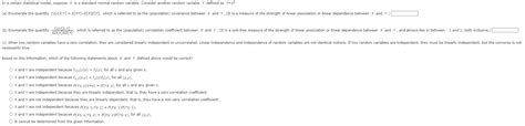 Solved In A Certain Statistical Model Suppose X Is A Chegg