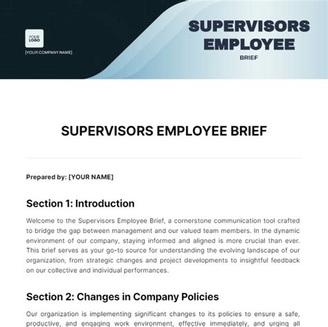 Free Supervisors Employee Brief Template To Edit Online Free Supervisors Employee Brief Template To Edit Online
