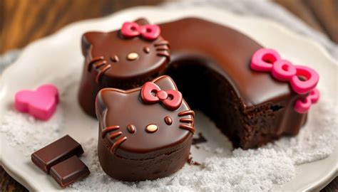 Fondant Gourmand Au Chocolat Inspiré De Hello Kitty