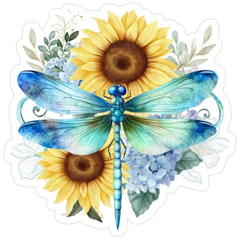 Dragonfly Sunflowers T For Those Who Love Dragonflies And Sunflowers