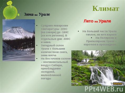 Климат и внутренние вода Урала - презентация к уроку Географии