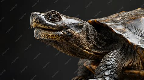 A Side View Of A Common Snapping Turtle Its Rough Shell And Powerful