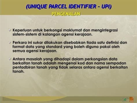 Unique Parcel Identifier Upi Malaysia Geoportal