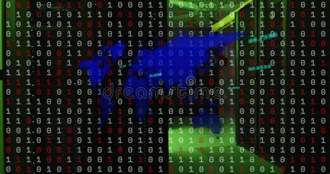 Image Of World Map Binary Coding And Data Processing Over Computer