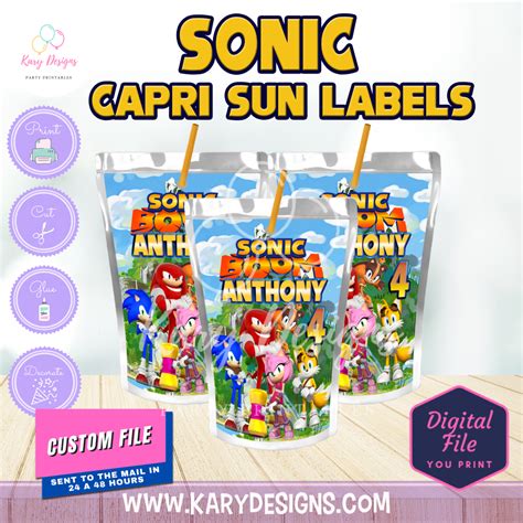 Sonic Capri Sun Labels Kary Designs