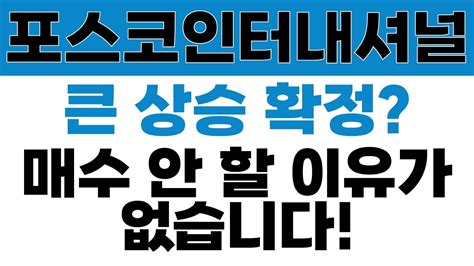 포스코인터내셔널 주가전망 큰 상승 확정 매수 안 할 이유 없다 Youtube