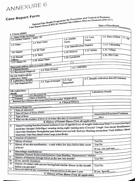 Nohp Crf Form Pdf