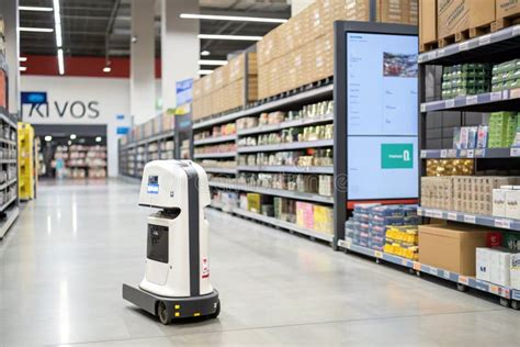 Ai Driven Smart Retail Autonomous Robots In Store Logistics Stock