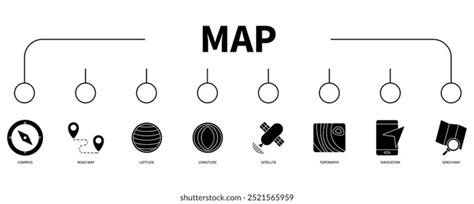 Map Banner Web Icon Vector Illustration Stock Vector Royalty Free