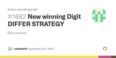 New Winning Digit Differ Strategy · Issue 1682 · Binary Combinary Bot · Github