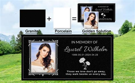 Mdfugeg Personalized Headstones For Grave With Porcelain