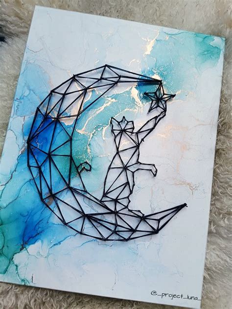 String Ink Art In 2025 String Art Patterns String Art Diy String Wall Art