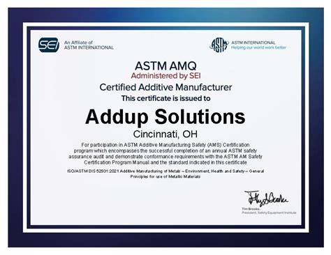 Addup Becomes The First Oem To Achieve Astm Additive Manufacturing Safety Certification 3d