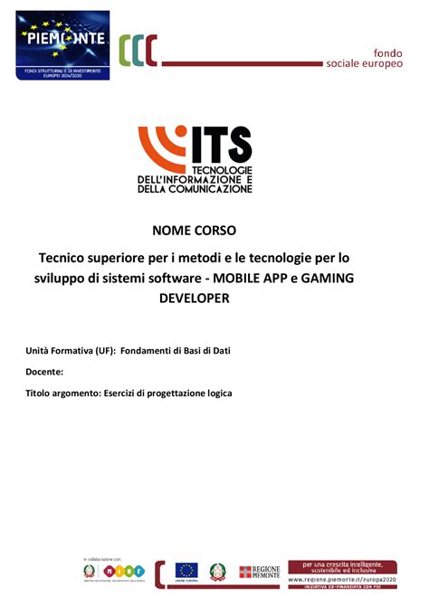 Modello Logico Esercizi Database Relazionali Esercizi Di Database