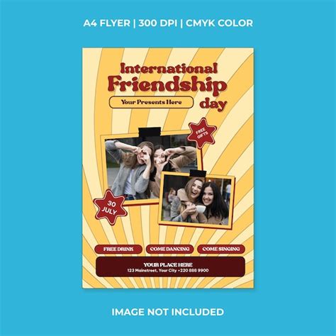 Flyer Zum Tag Der Freundschaft Premium Vektor