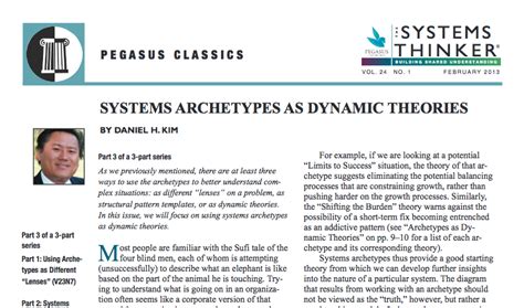 The Systems Thinker Systems Archetypes As Dynamic Theories The