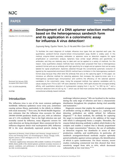 Pdf Development Of A Dna Aptamer Selection Method Based On The Heterogeneous Sandwich Form And