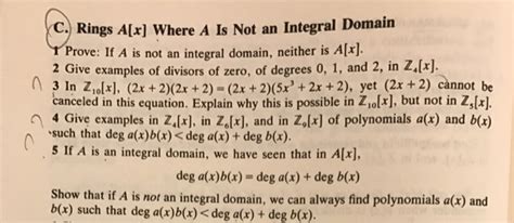 Solved Prove If A Is Not An Integral Domain Neither Is Chegg