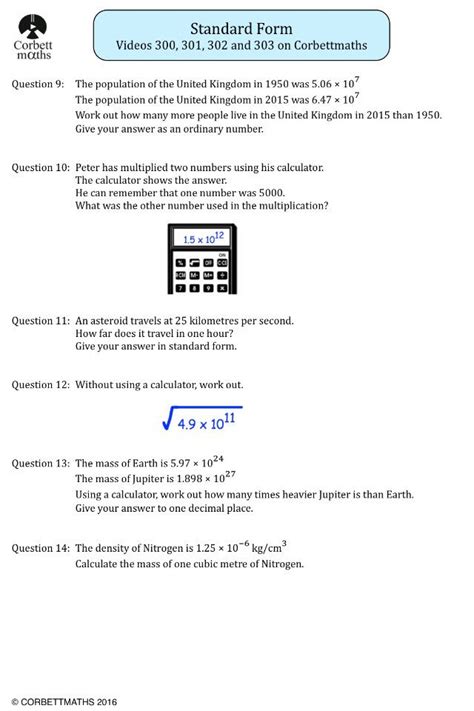 Corbettmaths On Twitter New Textbook Exercise Standard Form