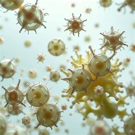 Unusual Image Of Abnormal Flora Under A Microscope Stock Illustration