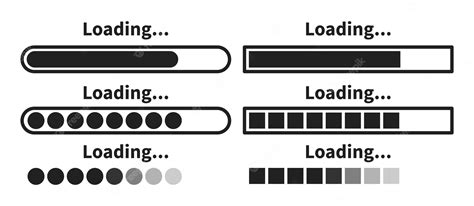 Premium Vector | Loading bar icon set vector load progress indicator symbol collection