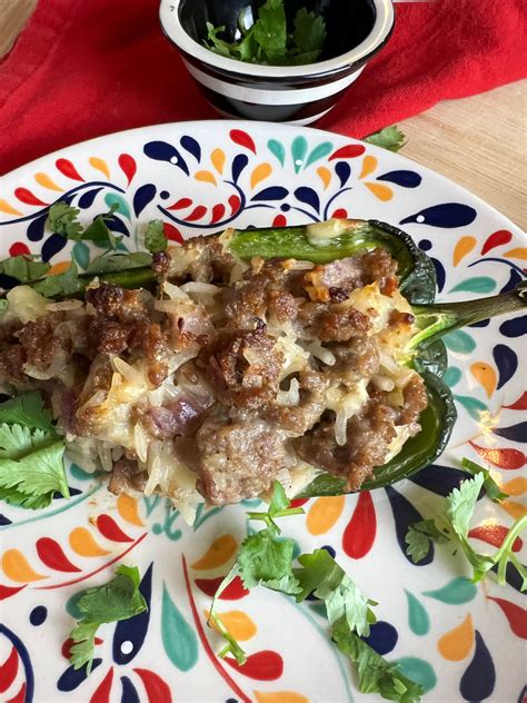 Sausage Stuffed Poblano Peppers Tk