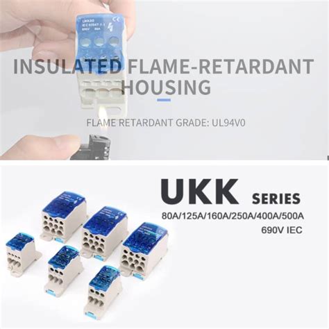 UKK-80 Power UKK Din Rail Distribution Block Junction Box Accessories ...