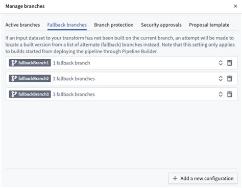 pipeline builder branches fallback branches palantir