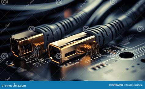 Thunderbolt Computer Cables Royalty Free Cartoon