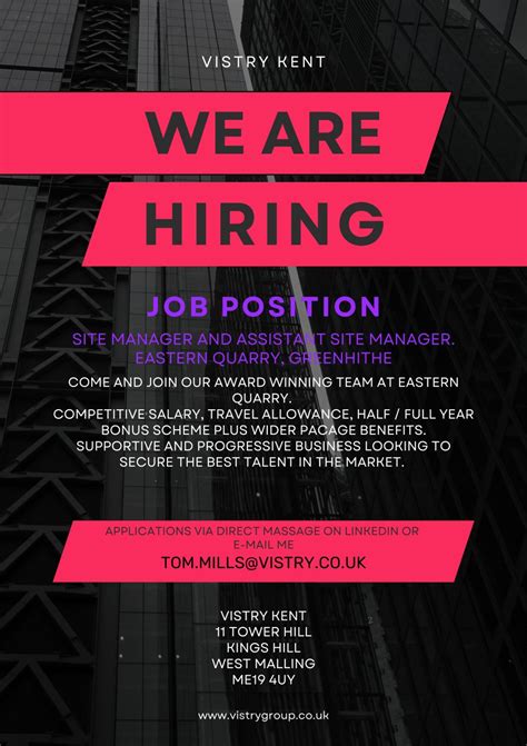 Great Opportunity To Join The Team At Vistry Kent Please Contact Tom